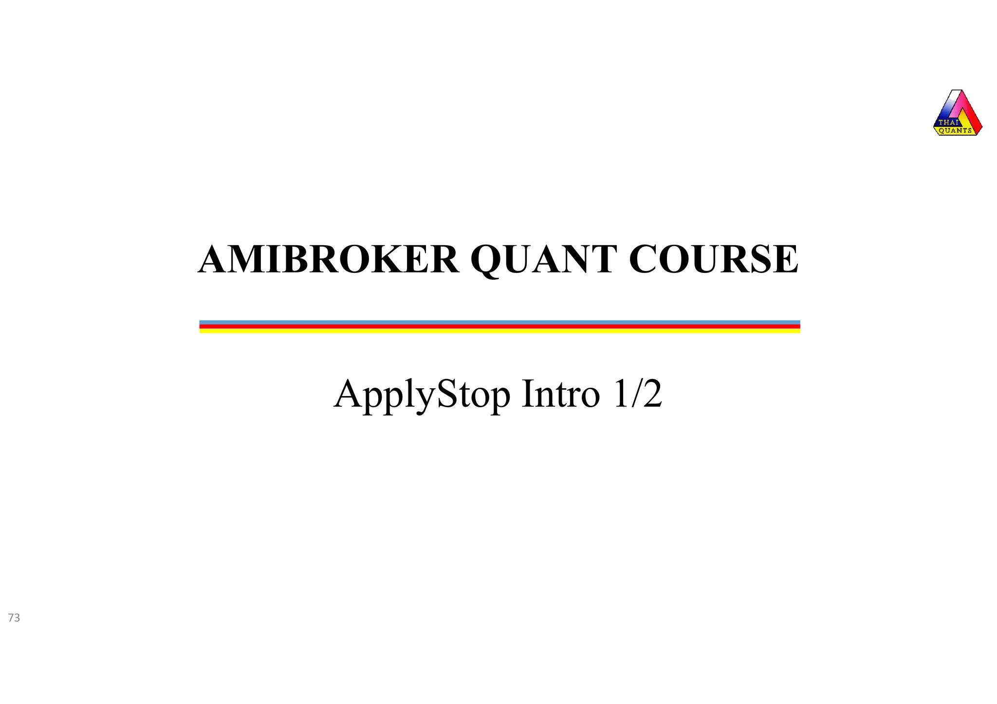 AmiBroker ApplyStop Introduction | PDF