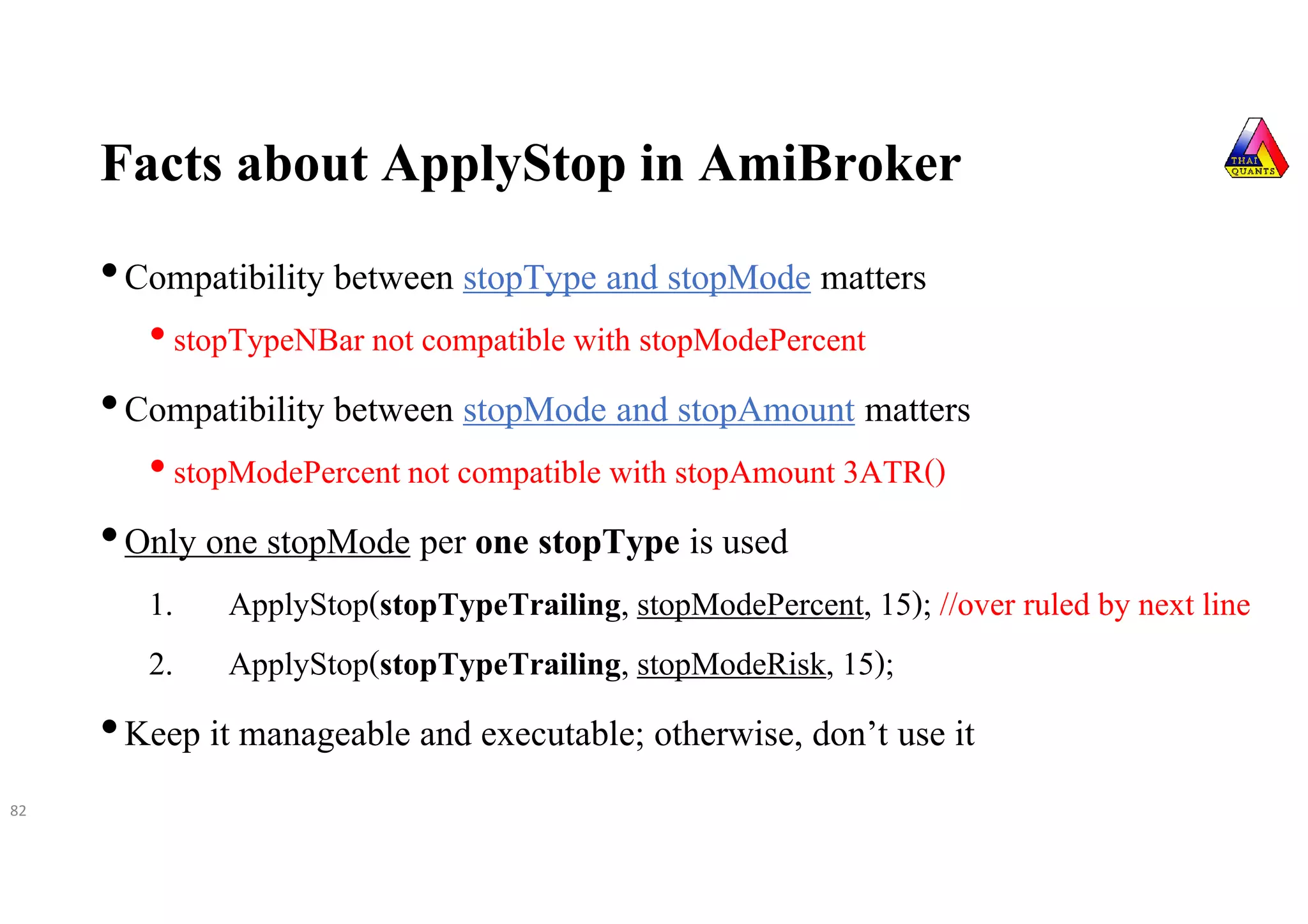 AmiBroker ApplyStop Introduction | PDF