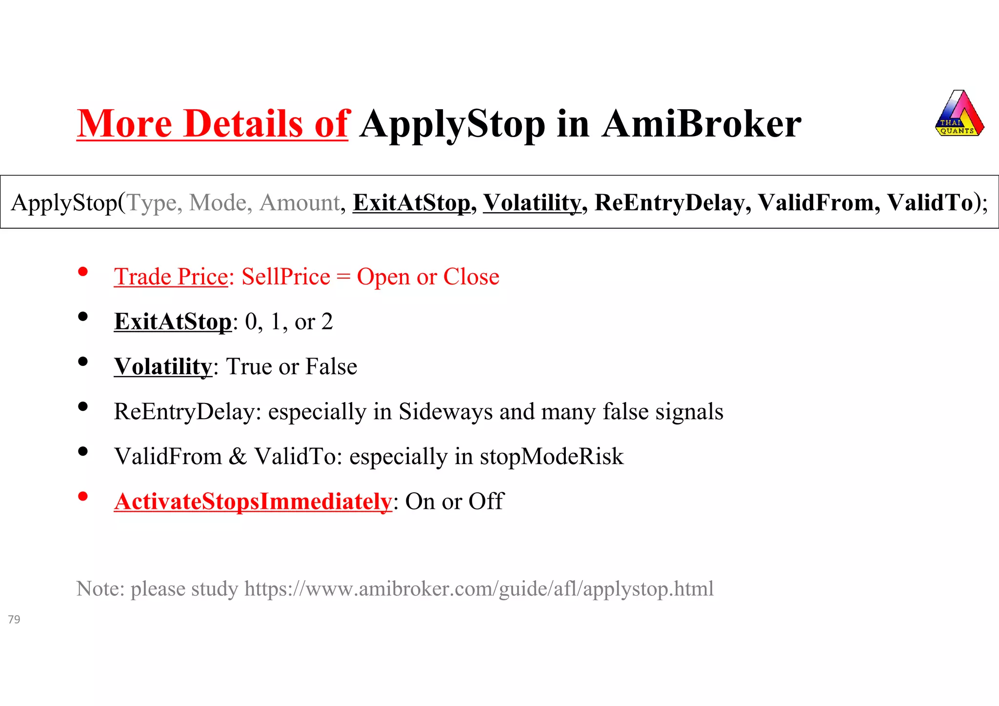 AmiBroker ApplyStop Introduction | PDF