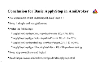 AmiBroker ApplyStop Introduction | PDF
