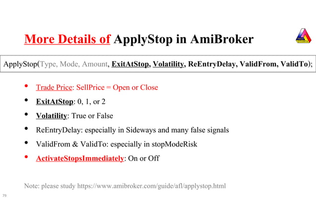 AmiBroker ApplyStop Introduction | PDF