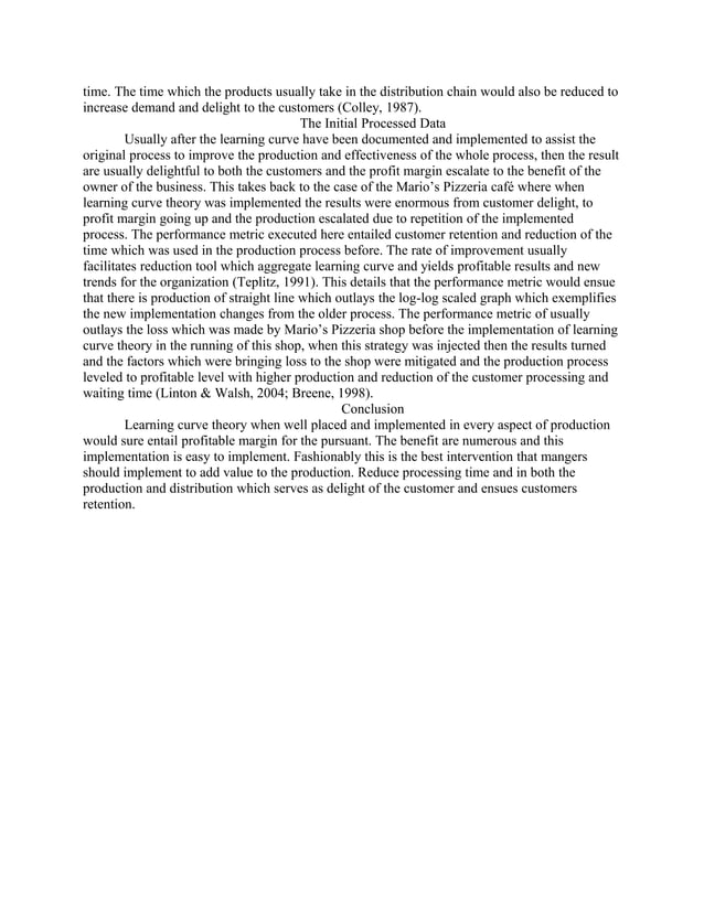 Apply the learning curve theory | DOC