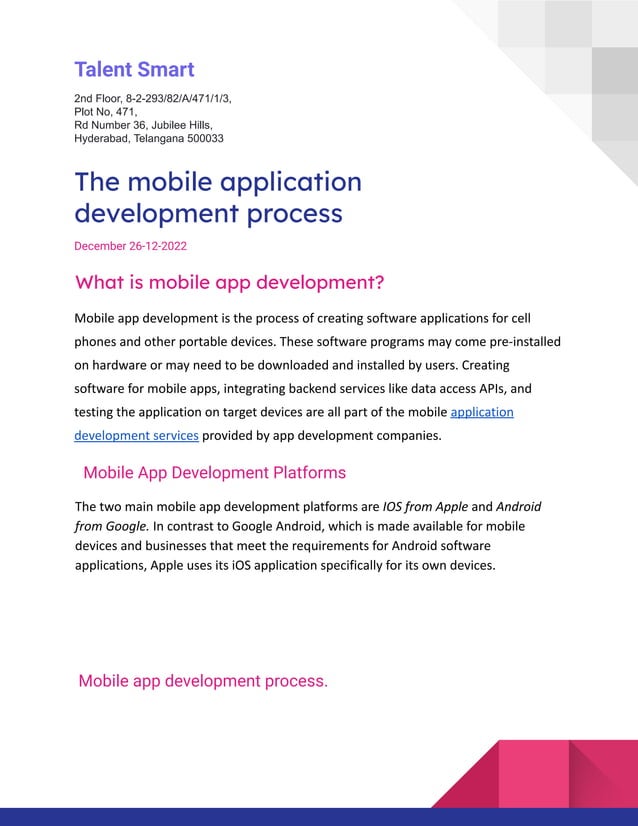 Mobile application development process | PDF