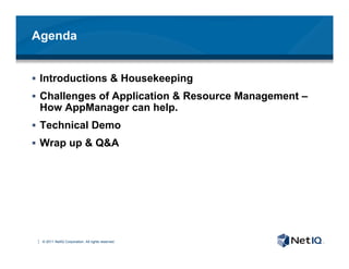 Systems Resource Management with NetIQ AppManager | PPT