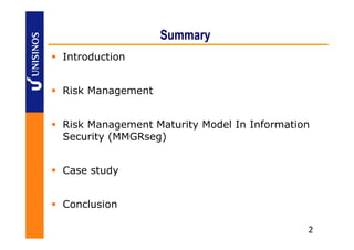 Information Security Risks Management Maturity Model (ISRM3) | PDF