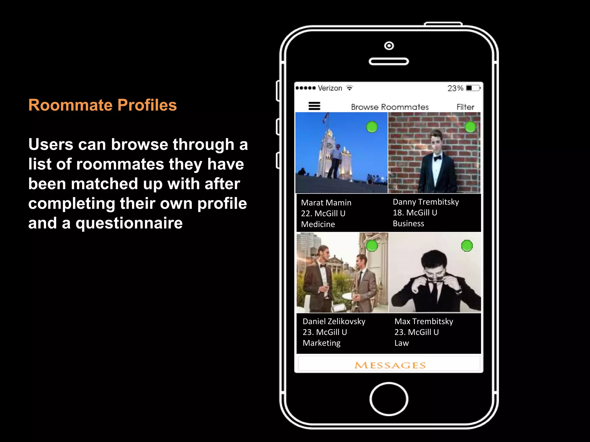 Homies Application Mock-Ups | PPTX