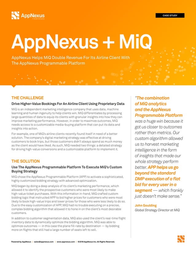 AppNexus + MiQ Case Study | PDF