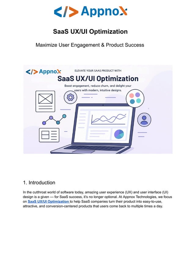 SaaS UI/UX Optimization Appnox technology | PDF