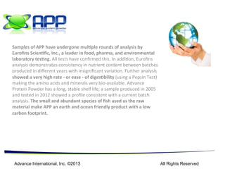 Advance Protein Powder Nutritional Report | PDF