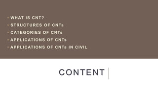 APPLICATION OF CARBON NANOTUBES | PPTX | Chemistry | Science