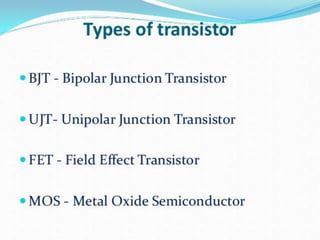 Transistors and Applications | PPT