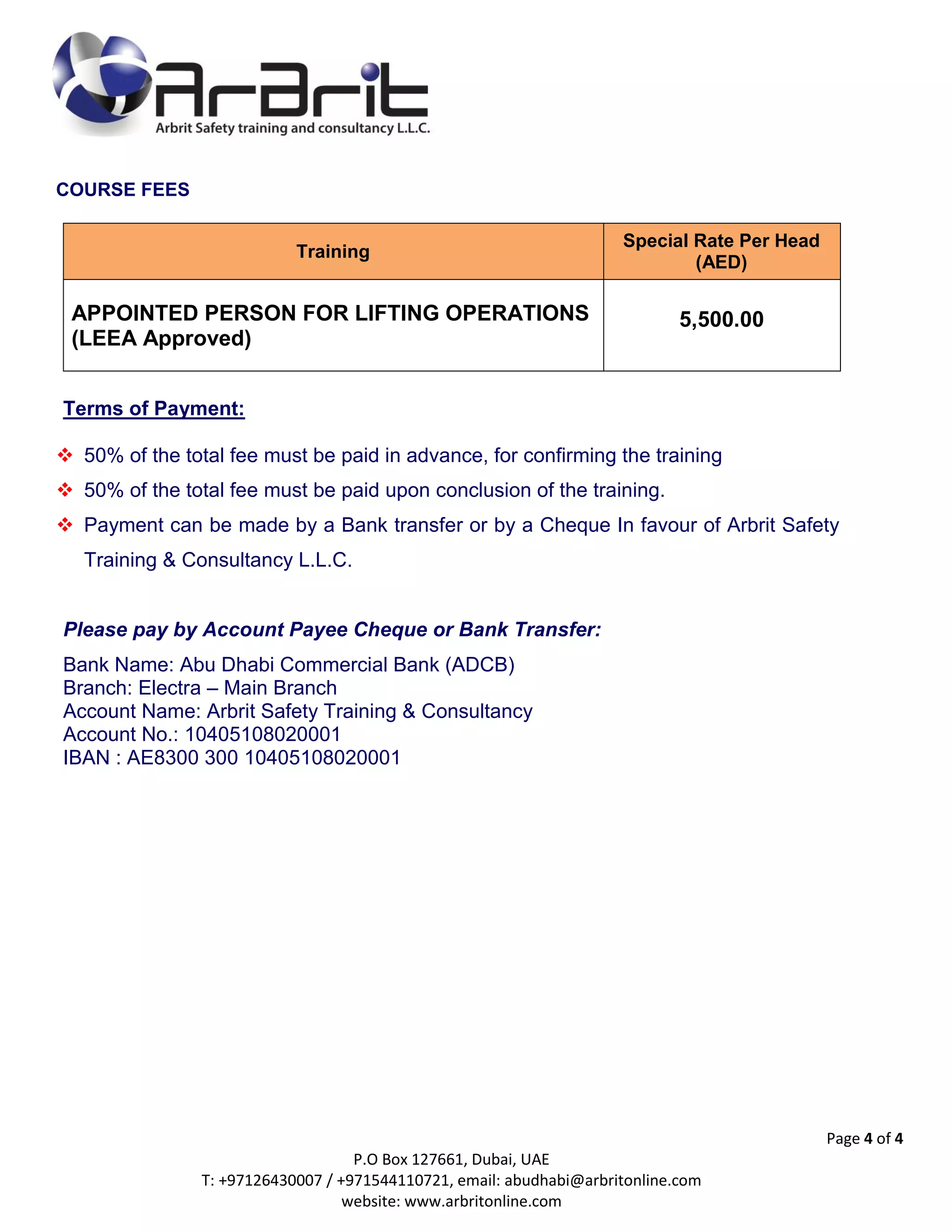 LEEA Appointed Person in lifting Operations accreditation training | PDF