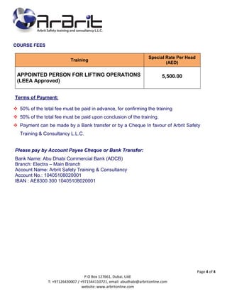 LEEA Appointed Person in lifting Operations accreditation training | PDF