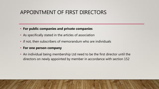 Appointment and qualification of directors | PPTX