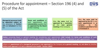 Appointment and qualification of managerial personnel or key managerial ...
