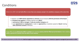 Appointment and qualification of managerial personnel or key managerial ...