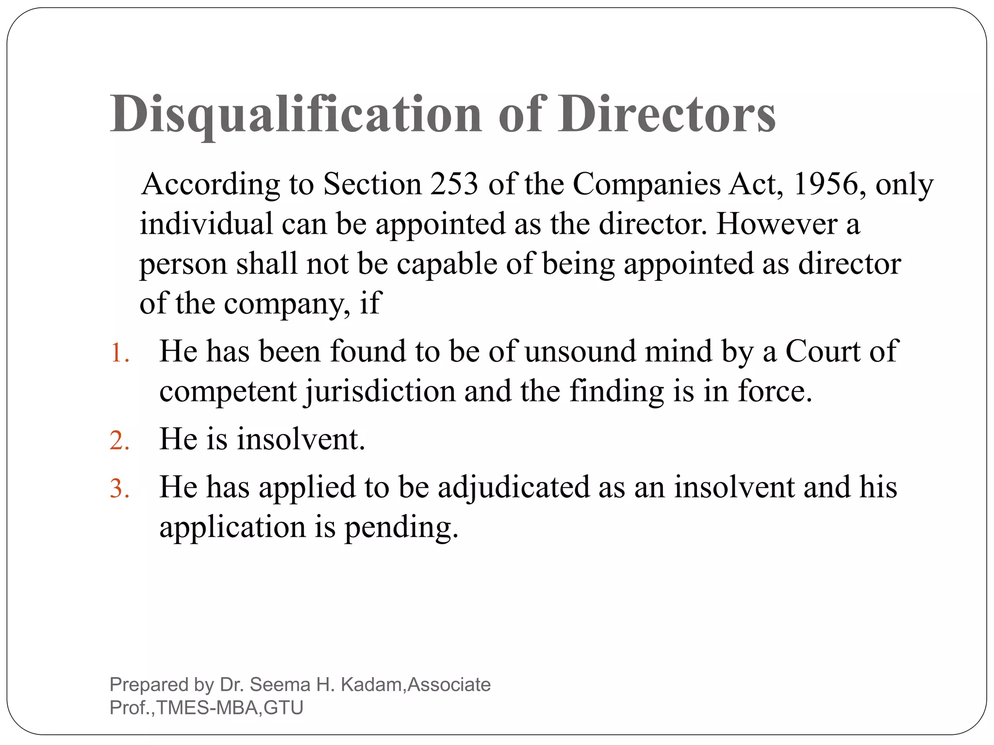 Appointment and removal of directors | PPTX