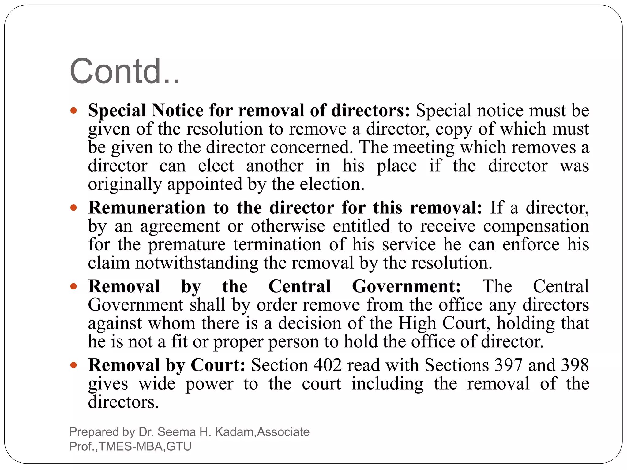 Appointment and removal of directors | PPTX