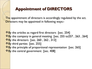 Appointment of directors | PPT