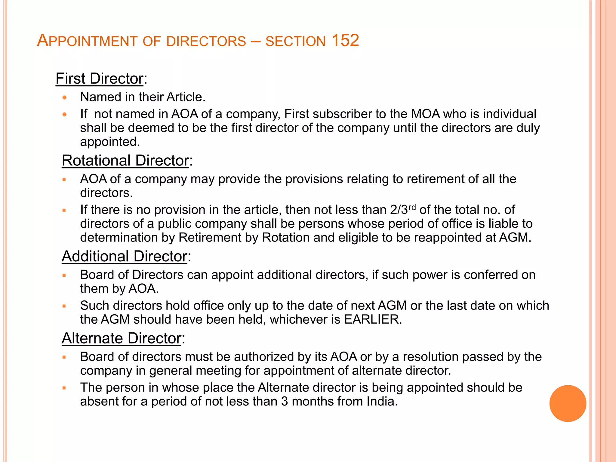 Appointment of directors ca,2013 | PPTX