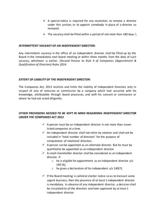 INDEPENDENT DIRECTOR UNDER COMPANIES ACT 2013 | PDF