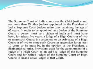 Appointment of sc judges –procedure in india | PPTX