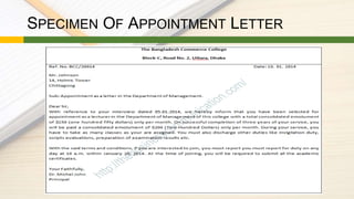 Appointment & reference letter | PPT