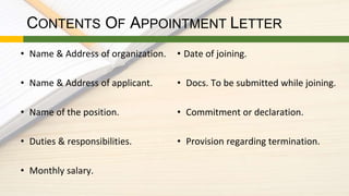 Appointment & reference letter | PPT