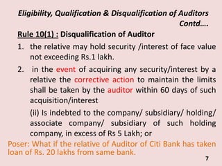 Appointment, Removal Resignation of auditors | PPTX