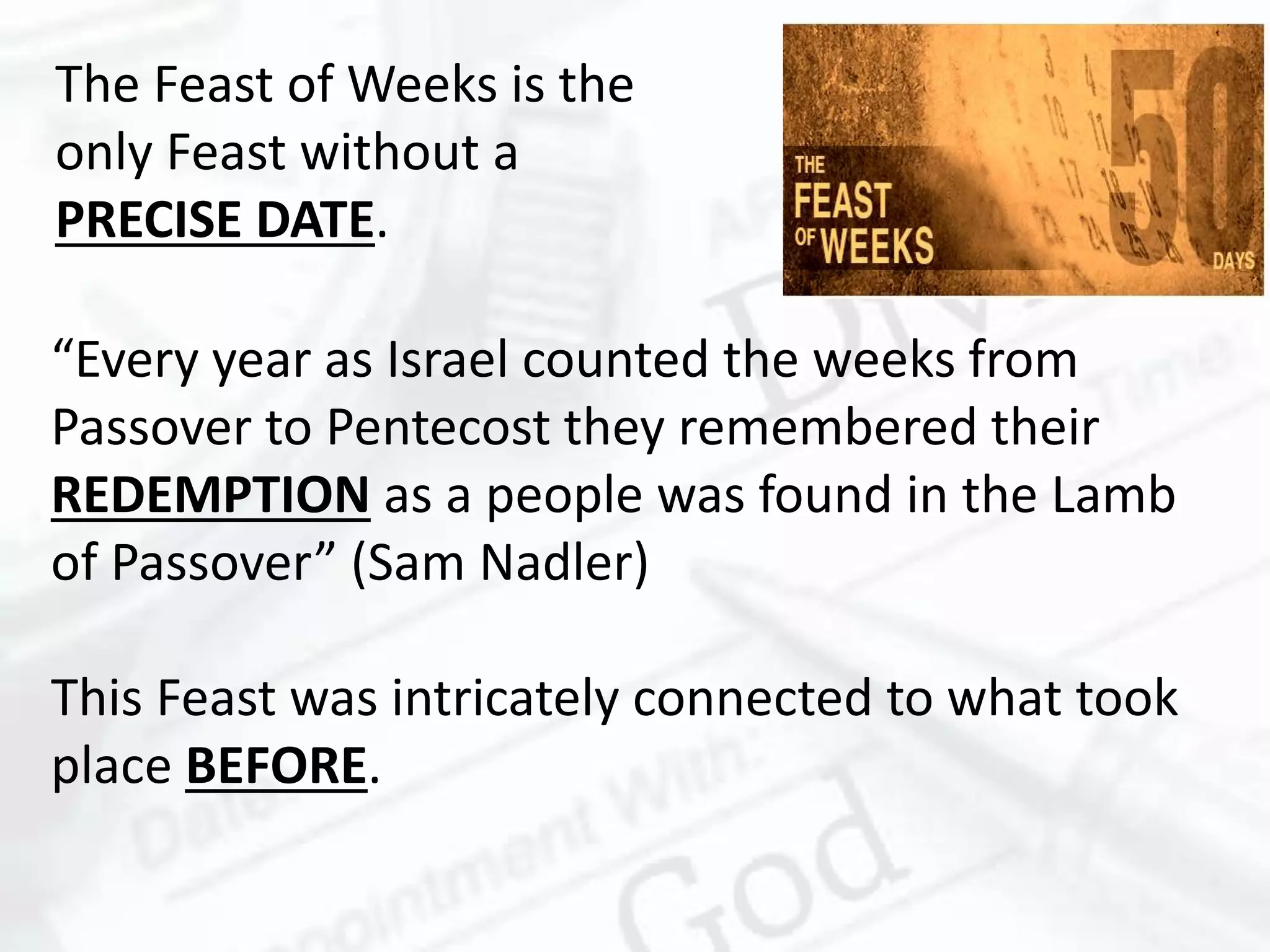 Appointments with God part 2 (Feast of Weeks) | PPTX