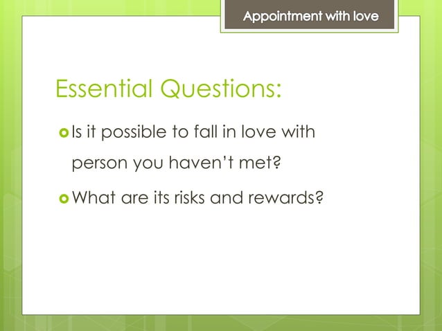 Appointment with Love | PPT