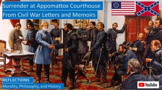Robert E Lee Surrendering to Grant at Appomattox, Ending the American ...