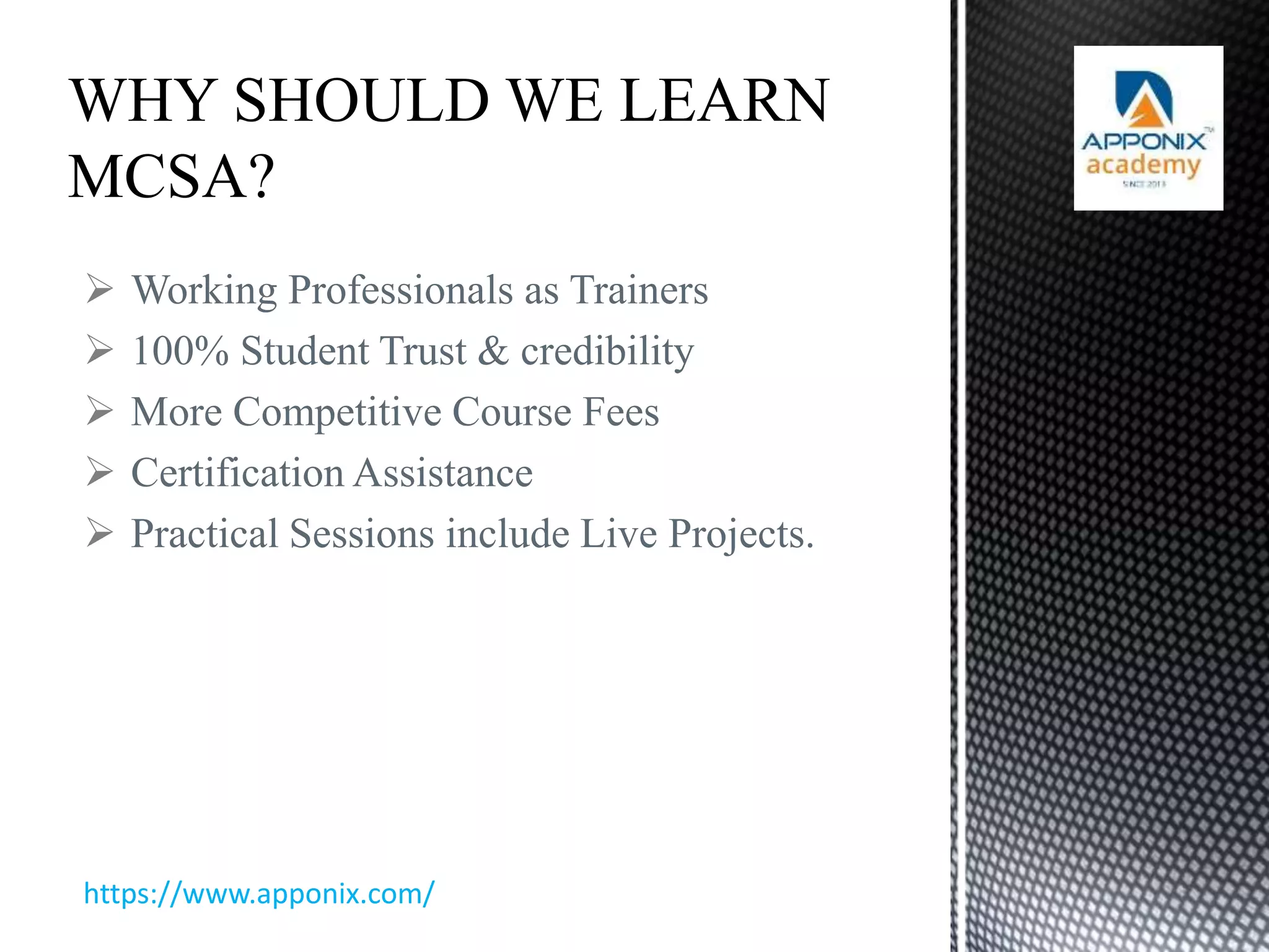 Apponix mcsa presentation | PPT