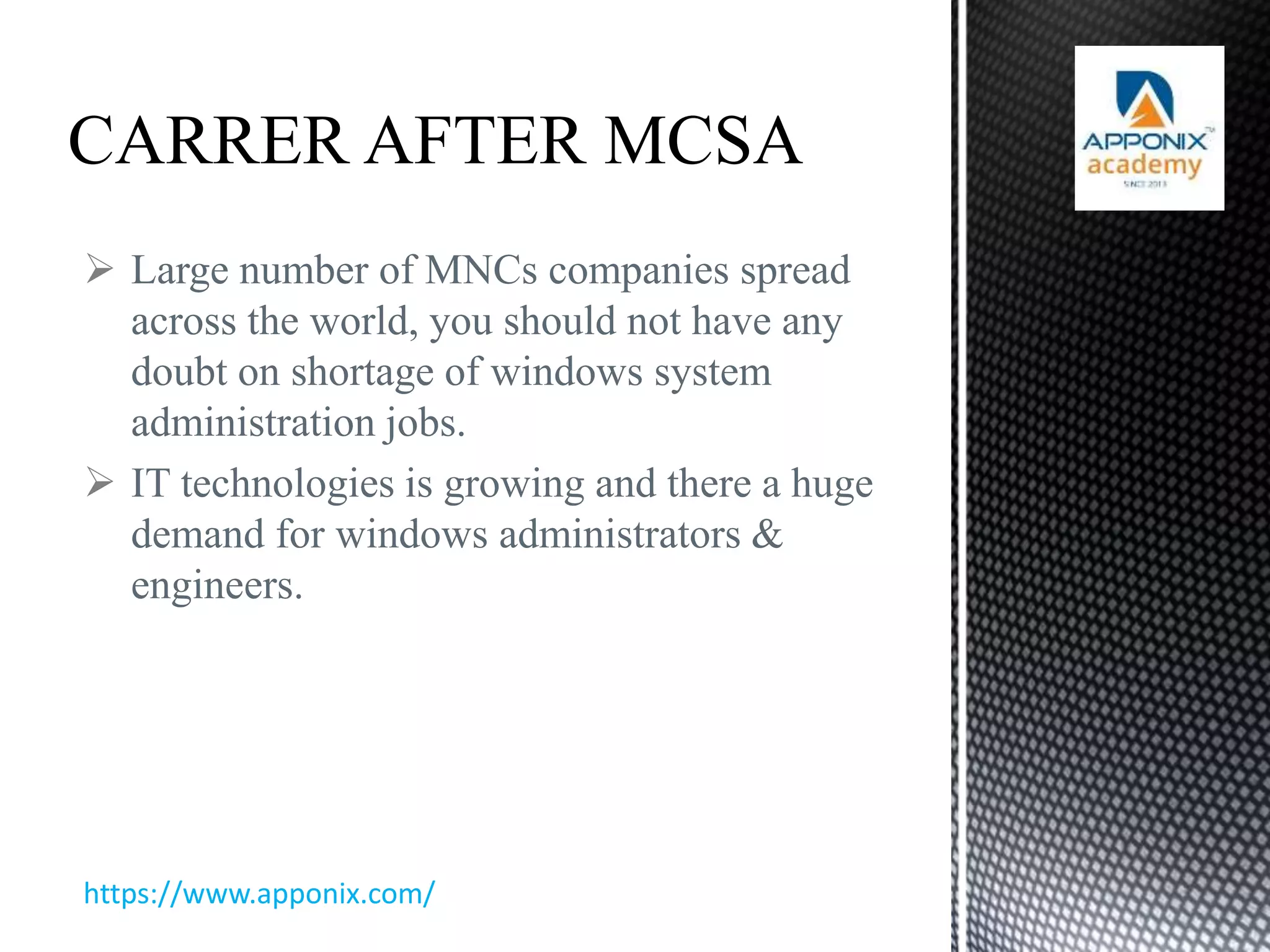 Apponix mcsa presentation | PPT