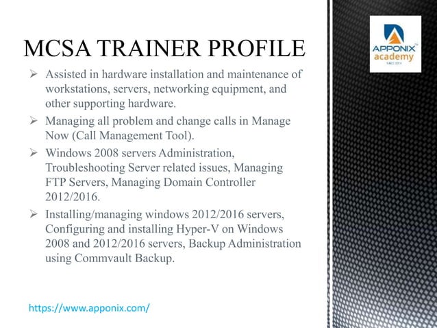 Apponix mcsa presentation | PPT