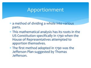 Apportionment and Voting | PPTX