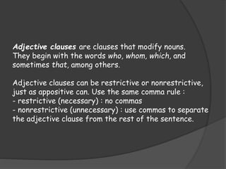 Appositive and adjective clause | PPT