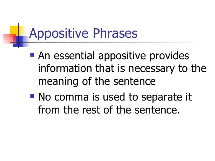 Appositive phrases