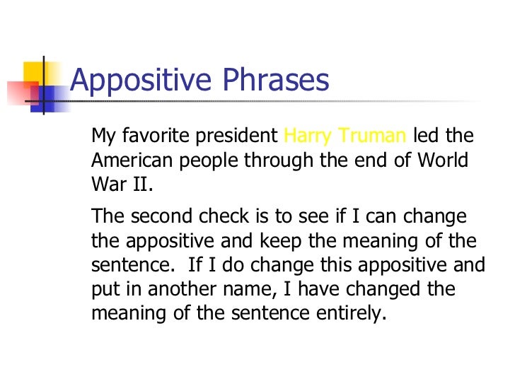 Appositive phrases