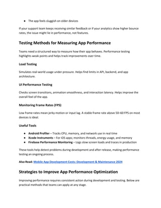 Improve App Performance: Key Tips Explained | PDF