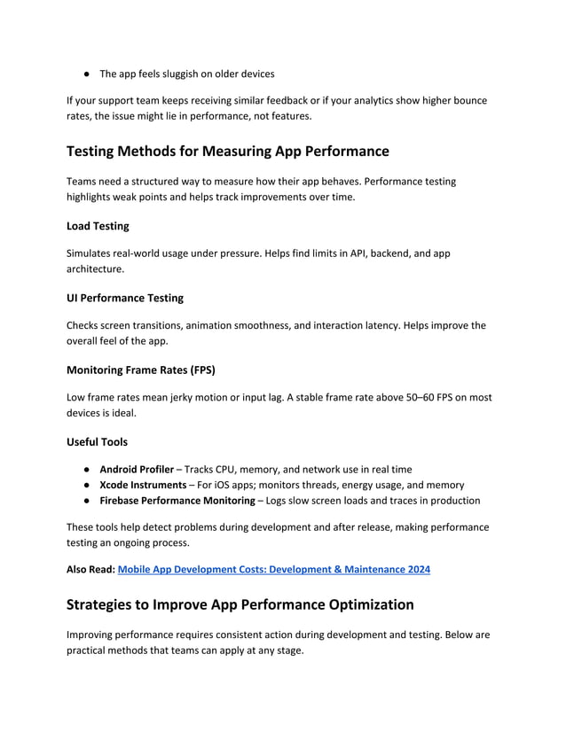 Improve App Performance: Key Tips Explained | PDF