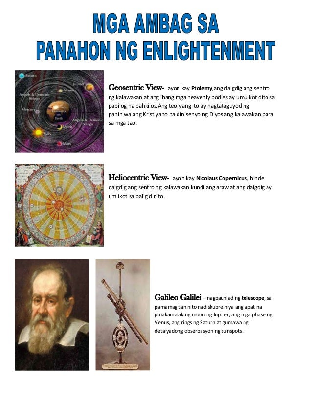 ambag sa panahon ng enligtenment