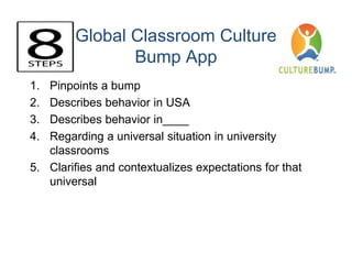 Culture Bump App for Global University Classroom Differences | PPTX