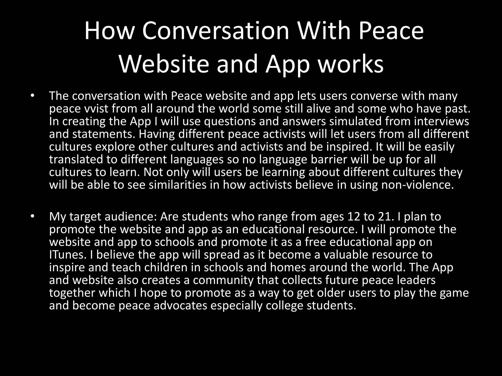 PEACE APP | PPT