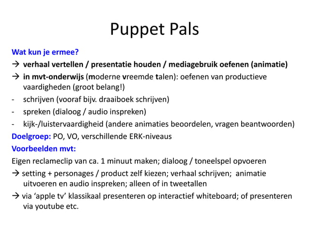 App puppet pals | PPT