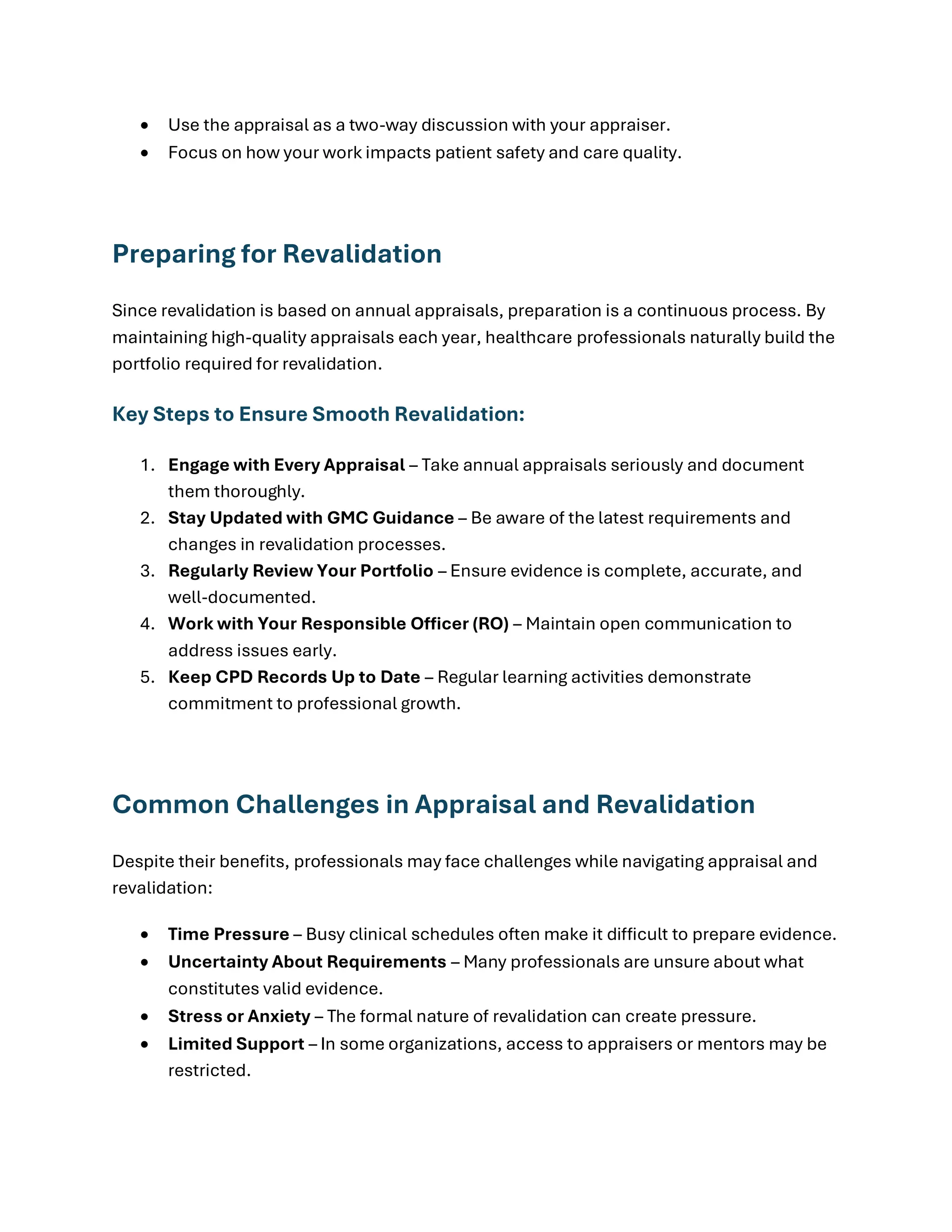 Appraisal and Revalidation Explained- A Complete Guide for Healthcare ...