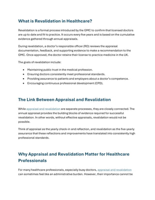 Appraisal and Revalidation Explained- A Complete Guide for Healthcare ...