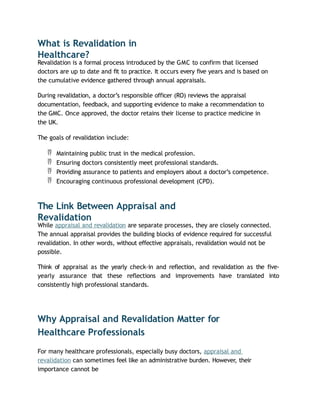 Appraisal and Revalidation Explained- A Complete Guide for Healthcare ...