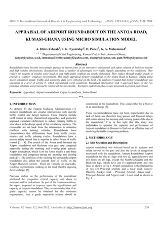 Appraisal of airport roundabout on the antoa road, | PDF