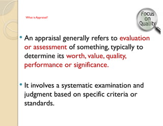Appraisal of teaching learning process by Dr. Shahida Sohail.pptx